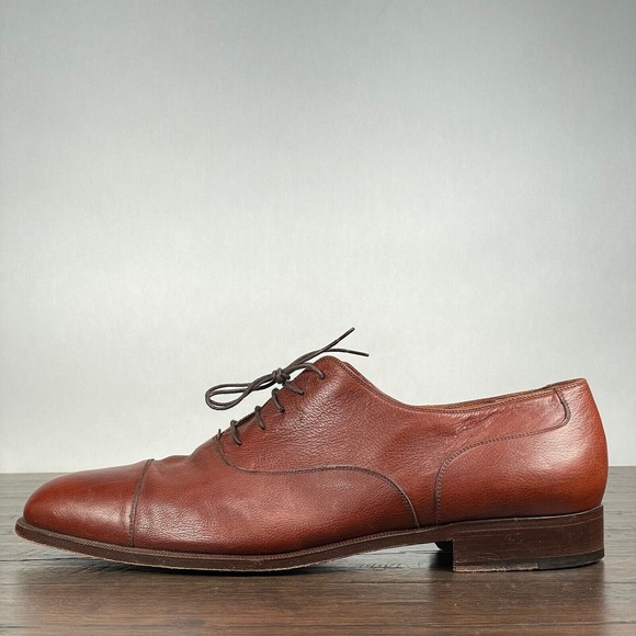 Salvatore Ferragamo | Shoes | Salvatore Ferragamo Cap Toe Oxford Shoes Mens 15 Brown Pebble ...